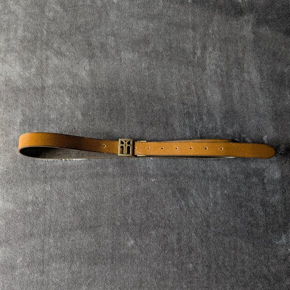 Frye | Accessories | Frye Reversible Tanbrown Leather Belt Logo Buckle ...